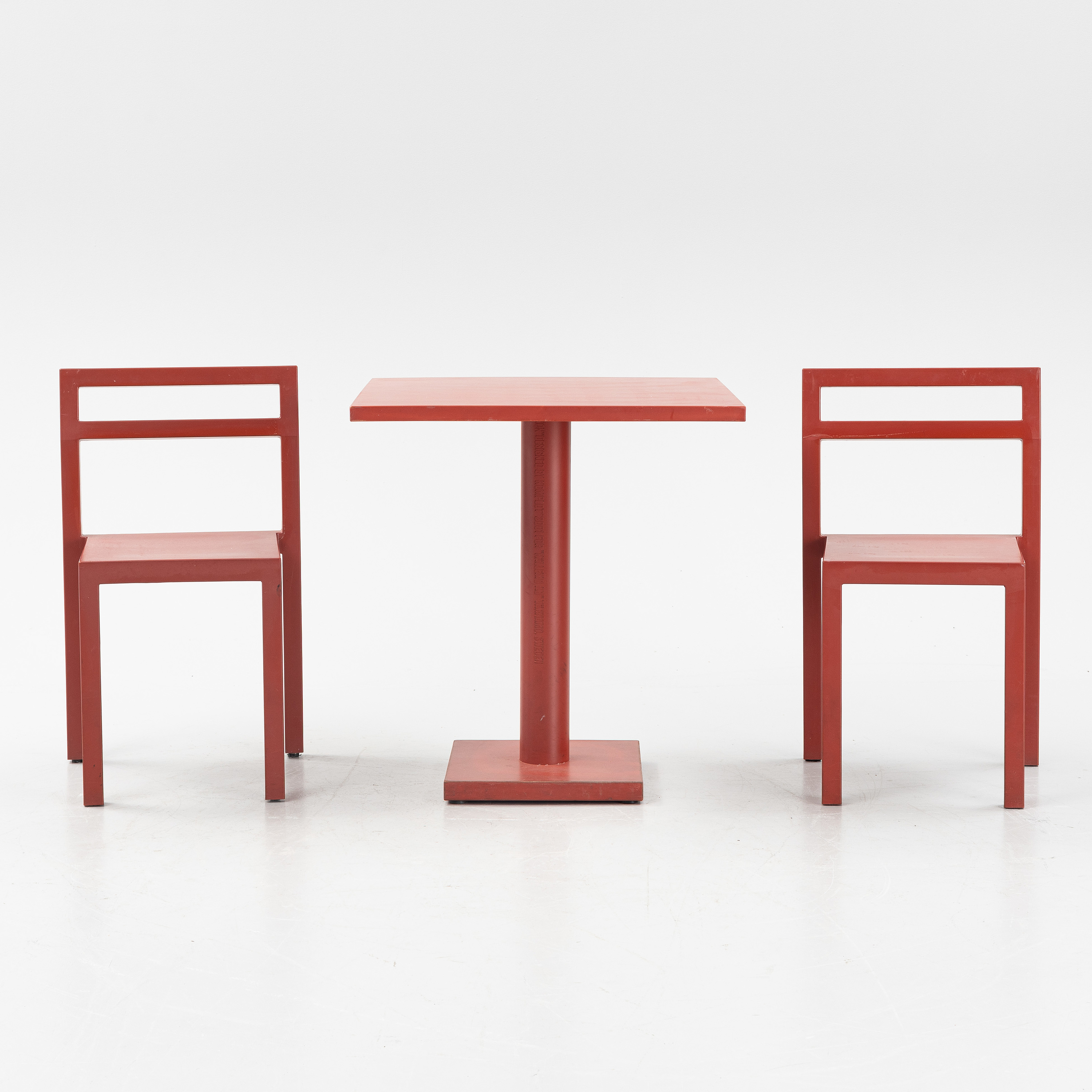 Boris Berlin/Poul Christiansen, a set of one 'Non' table and two chairs ...