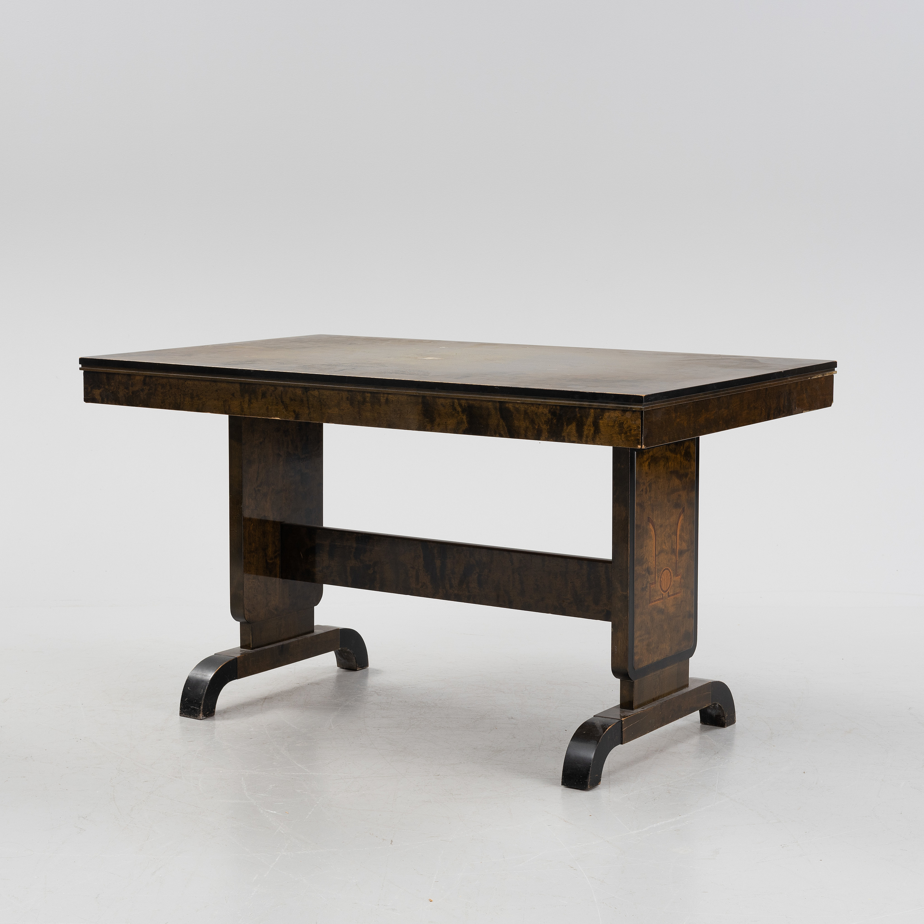A Swedish Grace birch dining table and four chairs, 1920's/1930's ...