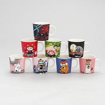Muminmuggar, 8 st, porslin, Moomin Characters, Arabia. - Bukowskis