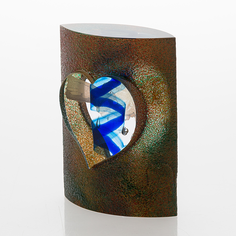 Kjell Engman, two art glass sculptures, signed Kosta Boda K Engman ...