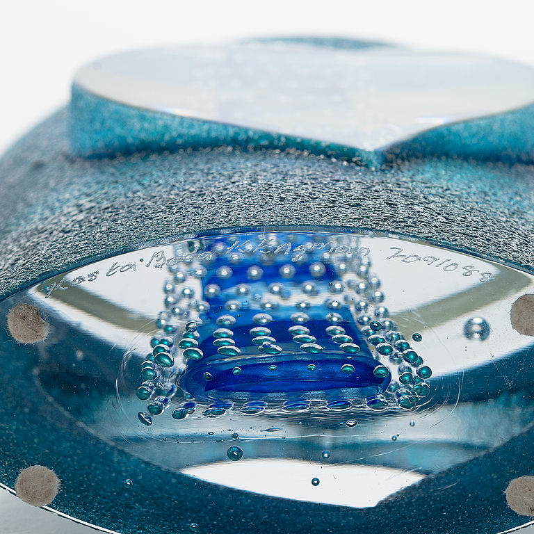 Kjell Engman, two art glass sculptures, signed Kosta Boda K Engman ...