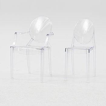 Philippe Starck, stol samt karmstol, "Louis Ghost" och "Victoria Ghost ...