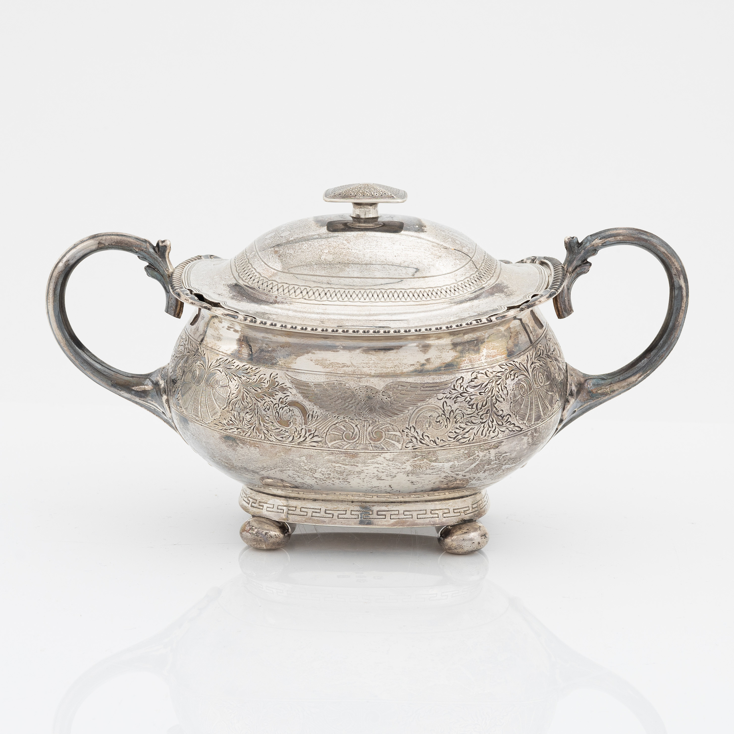 A Silver sugar box, mark of George Ashforth & Co (George Ashforth ...