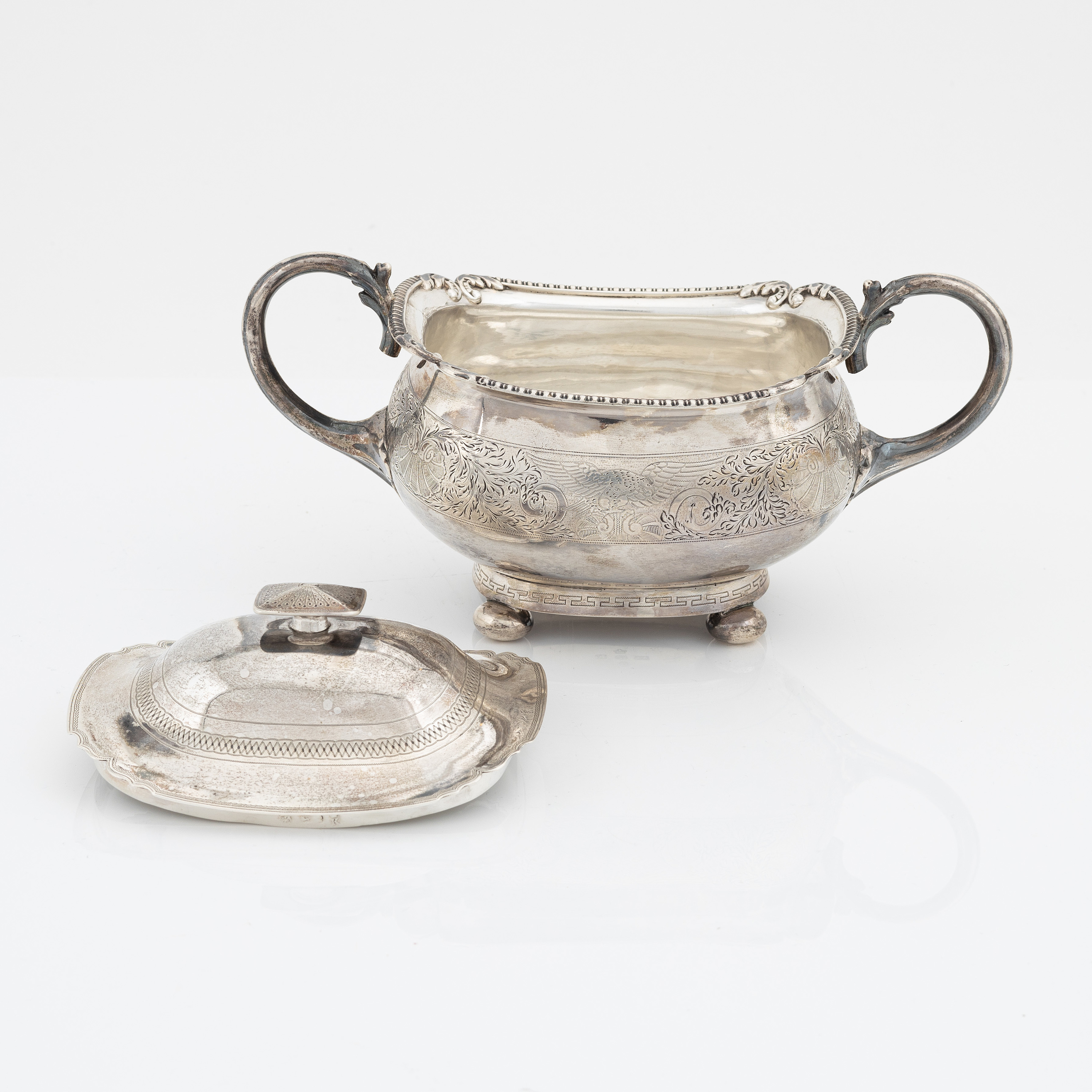 A Silver sugar box, mark of George Ashforth & Co (George Ashforth ...