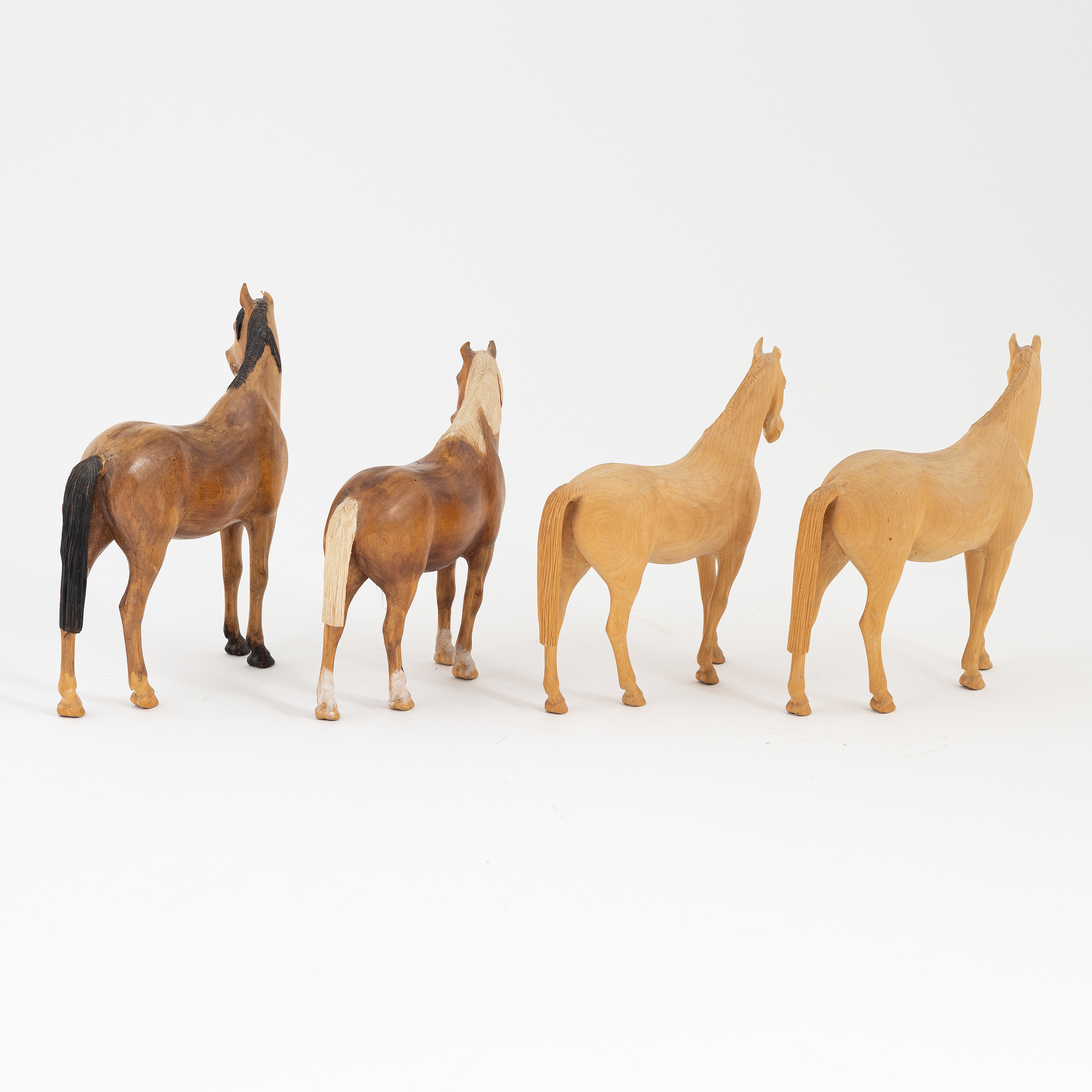 Lars From, a group of seven wooden sculptures, first half of the 20th ...