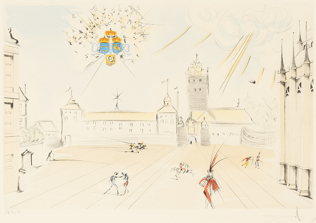 Salvador Dalí, färgetsning, 1976, signerad 53/450. - Bukowskis