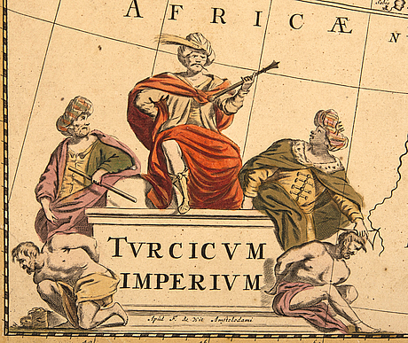 Frederick de Wit, karta över Ottomanska riket, handkolorerat ...