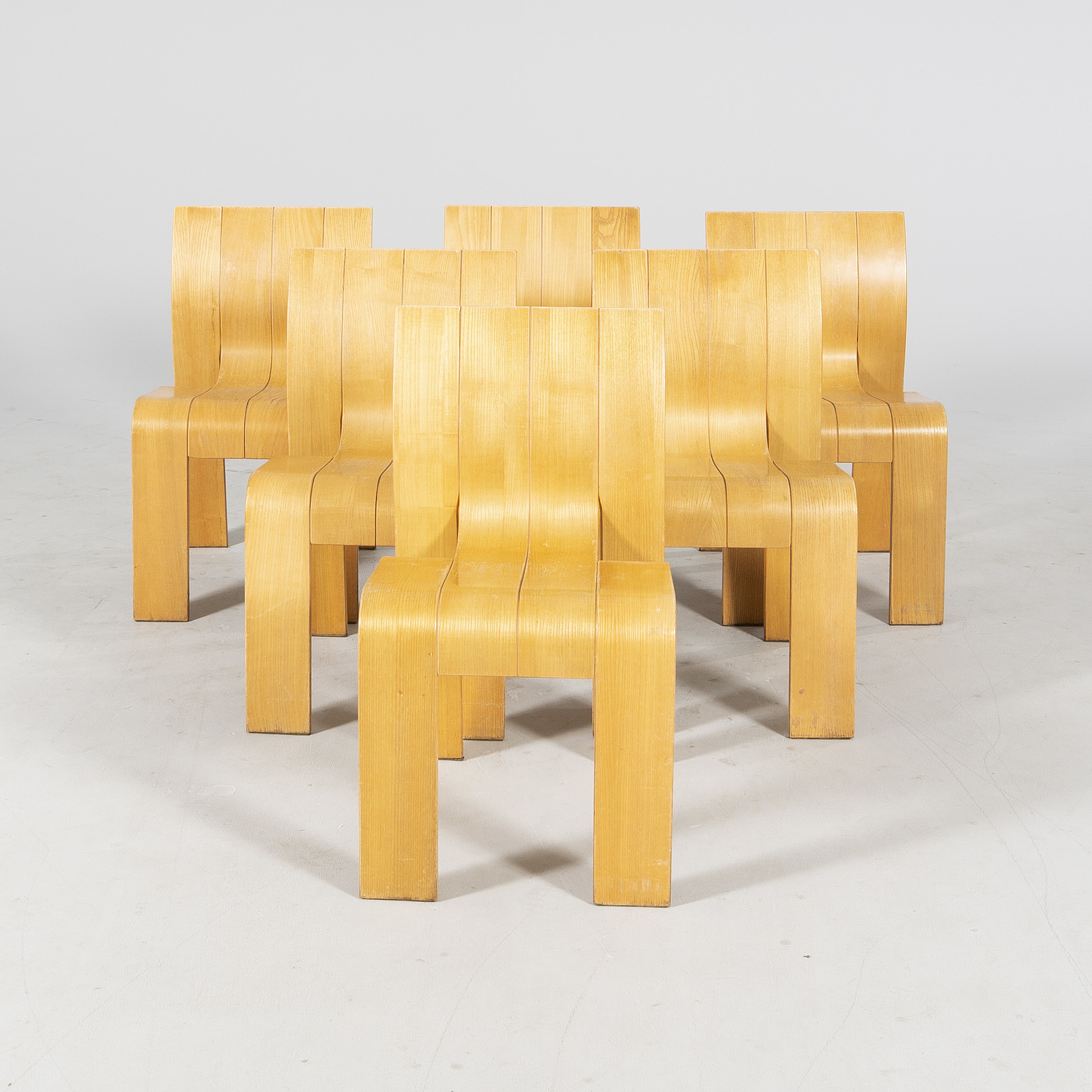 Gijs Bakker, stolar 6 st "Strip" för Castelijn Nederländerna 1970-tal ...