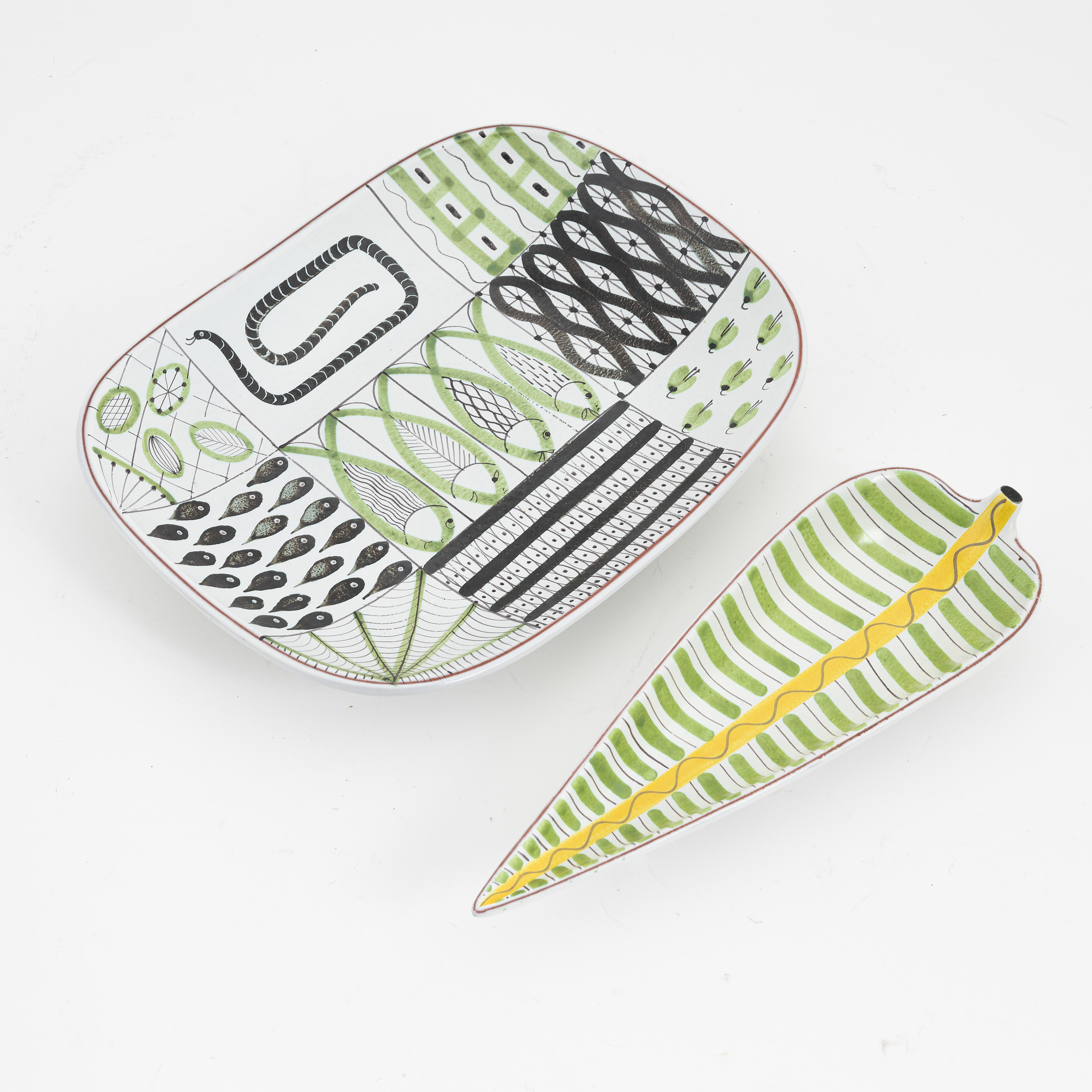 Stig Lindberg, fat, 2 st, fajans, Gustavsbergs Studio. - Bukowskis