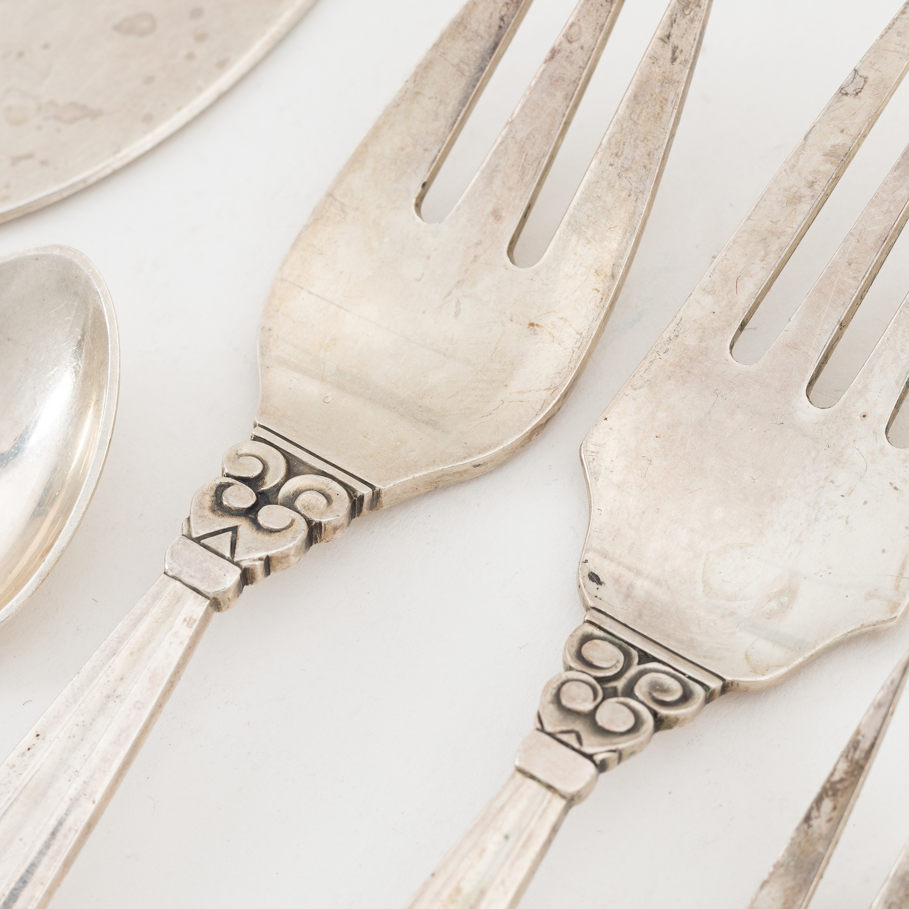 Johan Rohde, a 12-piece model 'Konge/Acorn' silver cutlery, Georg ...