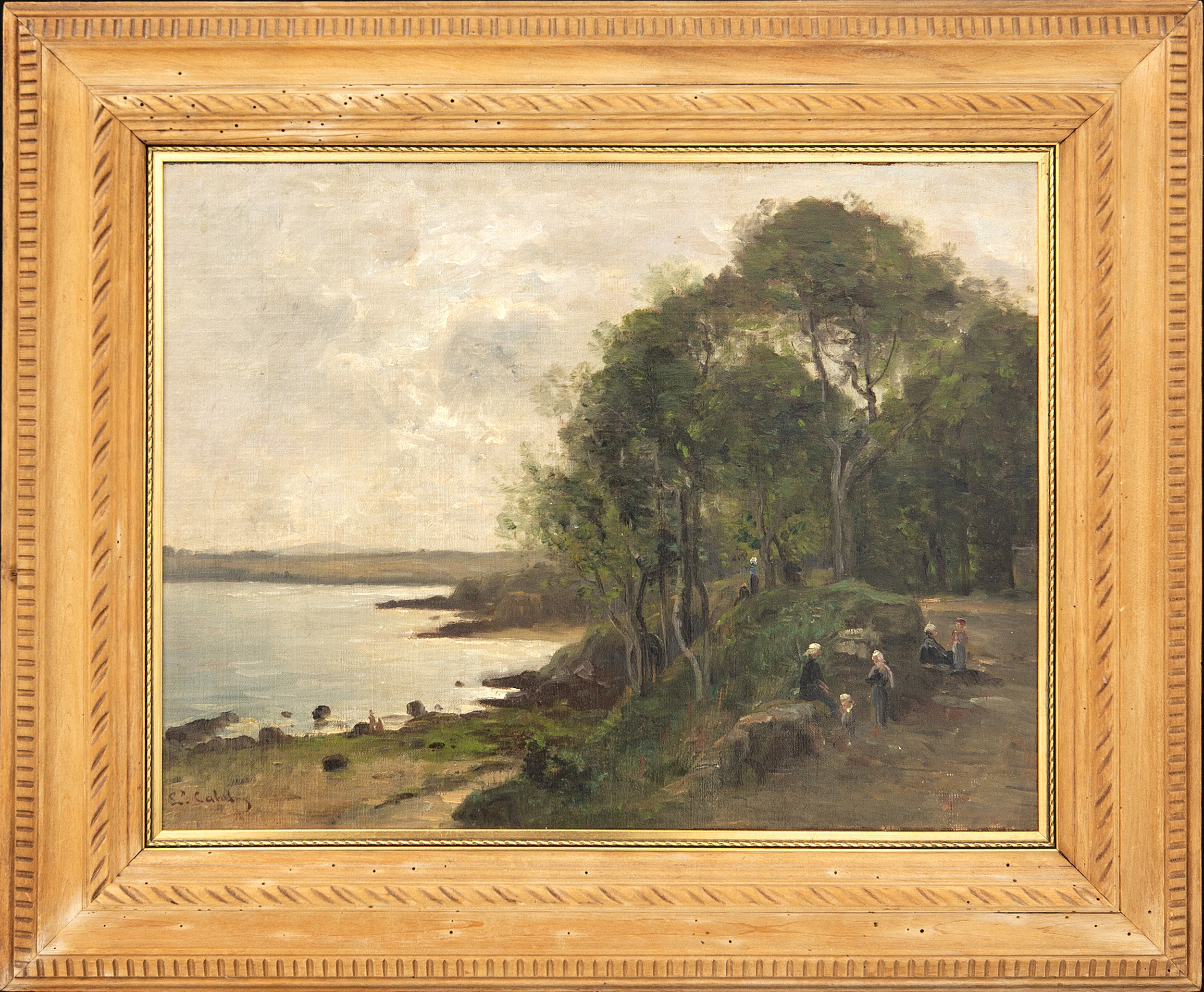 Nicolas-Louis Cabat, oil on canvas laid on panel signed. - Bukowskis