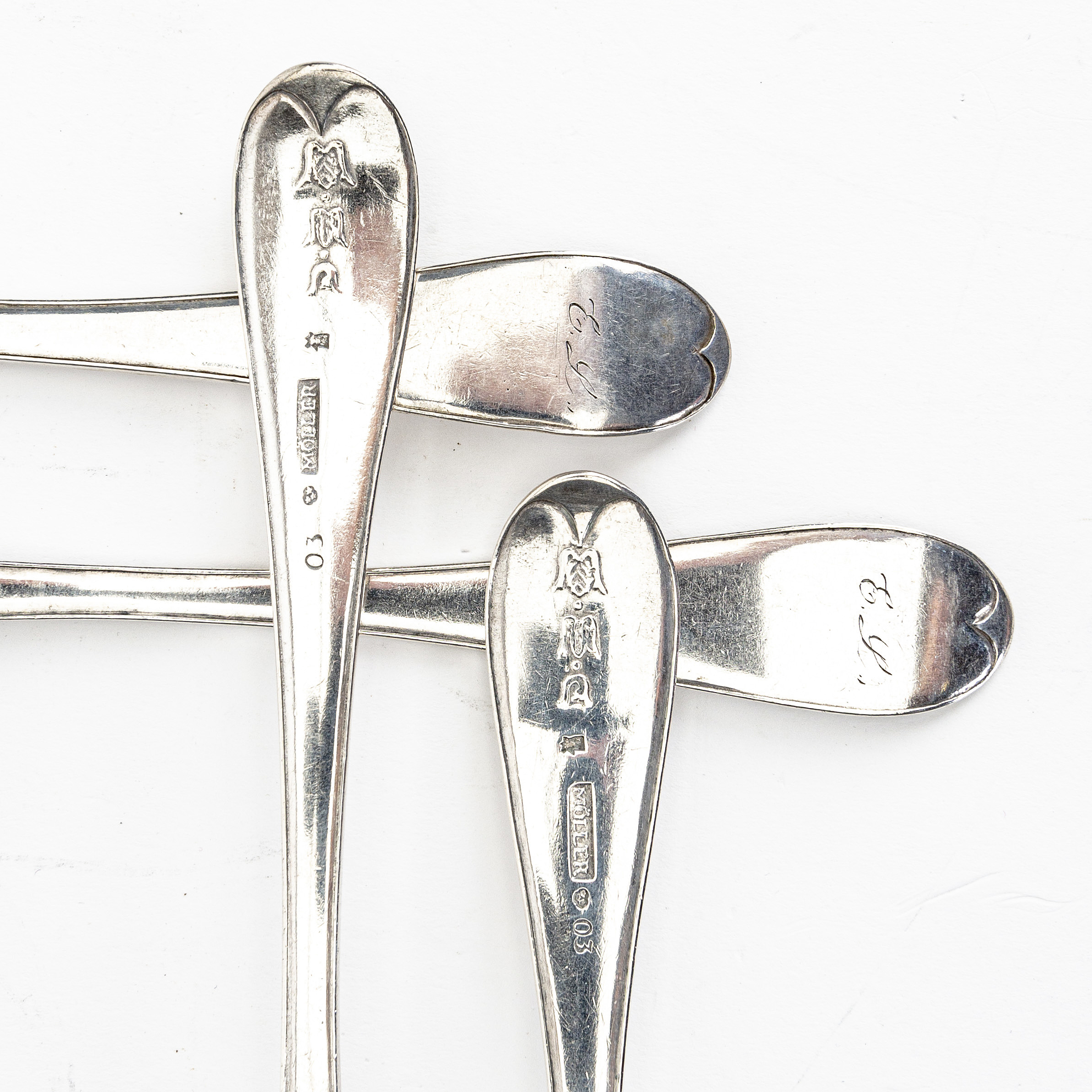 Jacob Möller skedar 6 st silver Malmö 1820. - Bukowskis