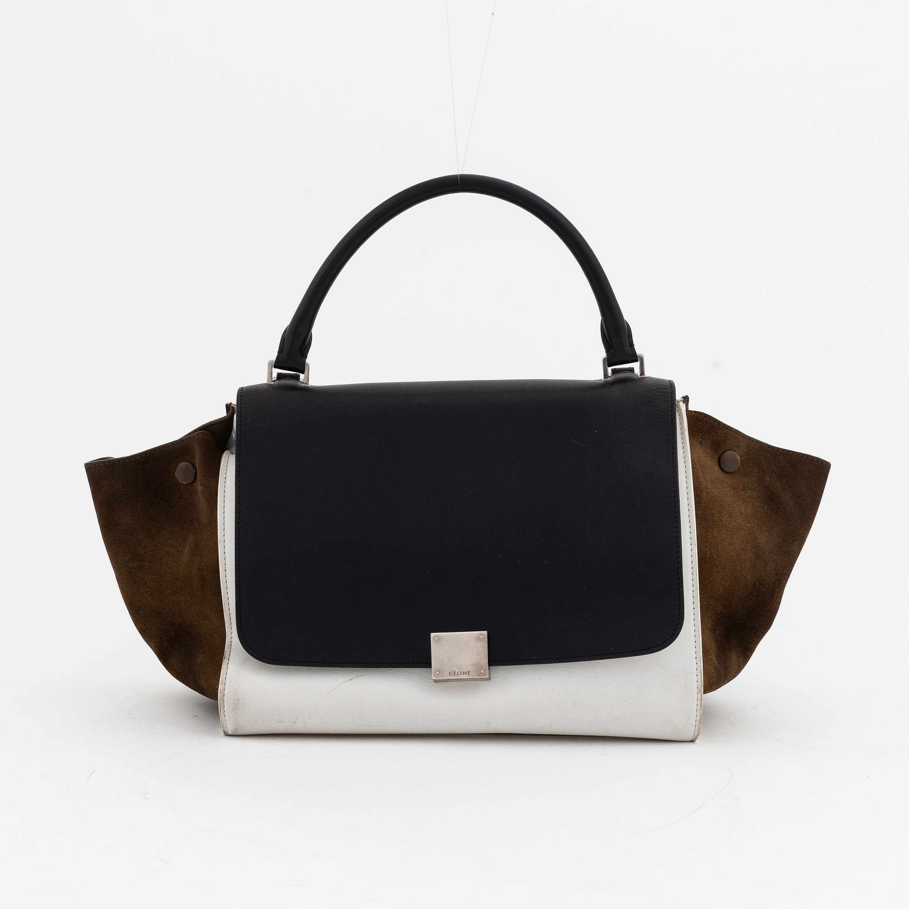 Céline, a suede and leather 'Trapeze' bag. - Bukowskis