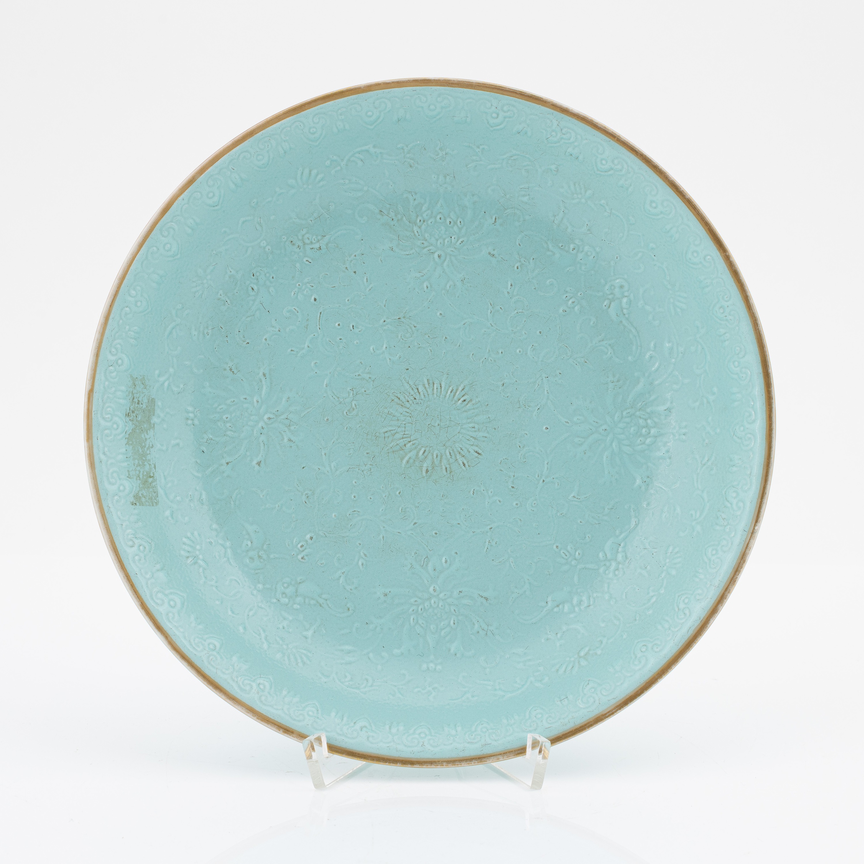 A Chinese turquoise dish, 20th century. - Bukowskis