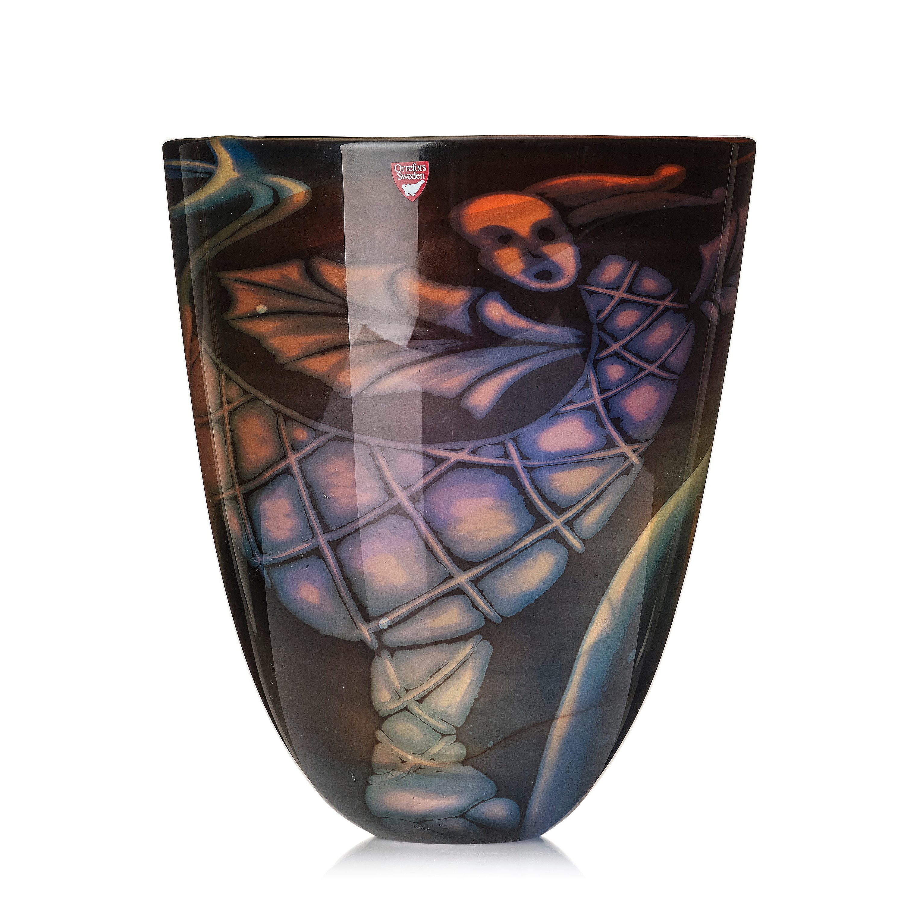 Eva Englund, a 'graal' glass vase, Orrefors, Sweden 1987. - Bukowskis