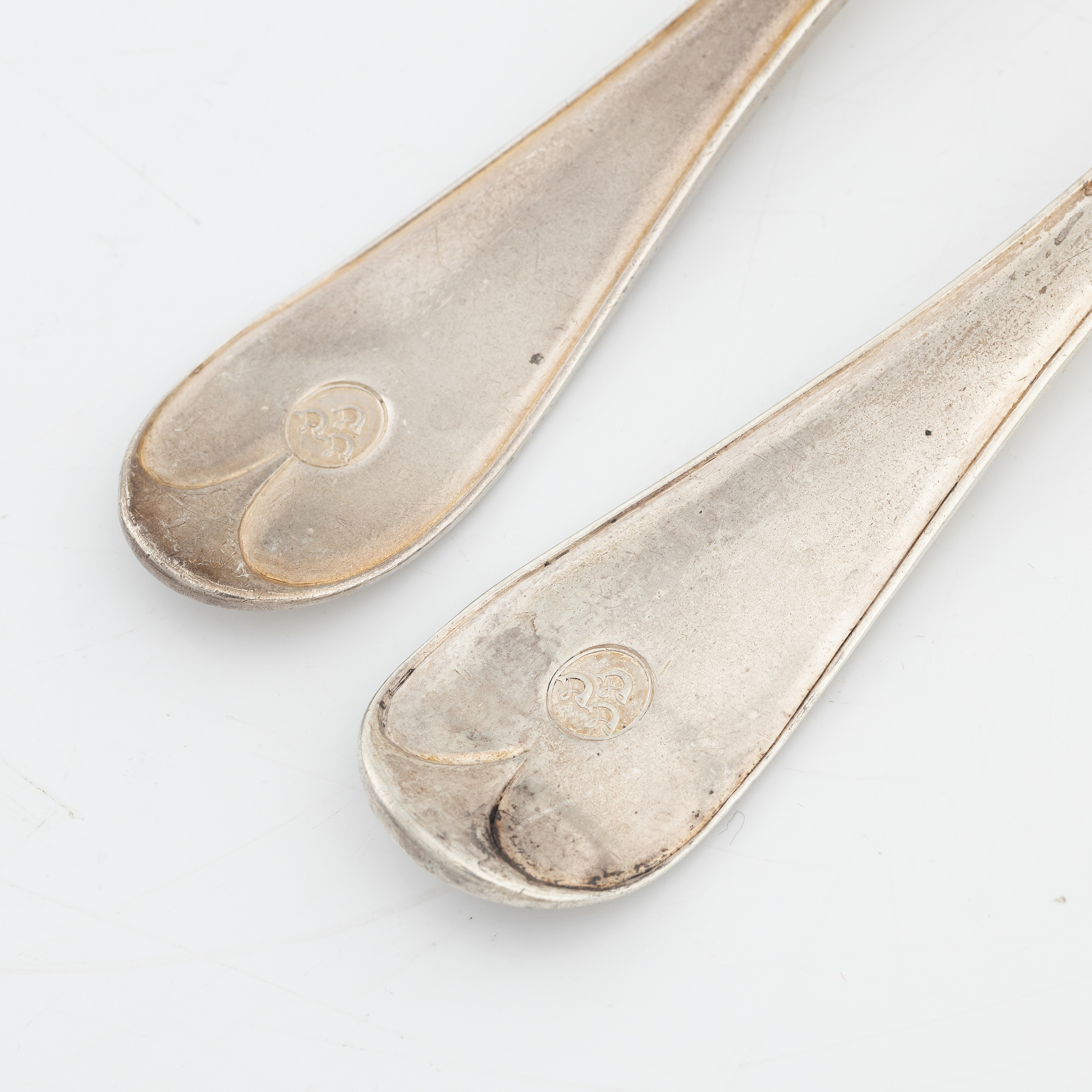 Matgafflar, 11 st, silver, Carl Fredric Borgström, Åbo, 1798 samt Carl ...