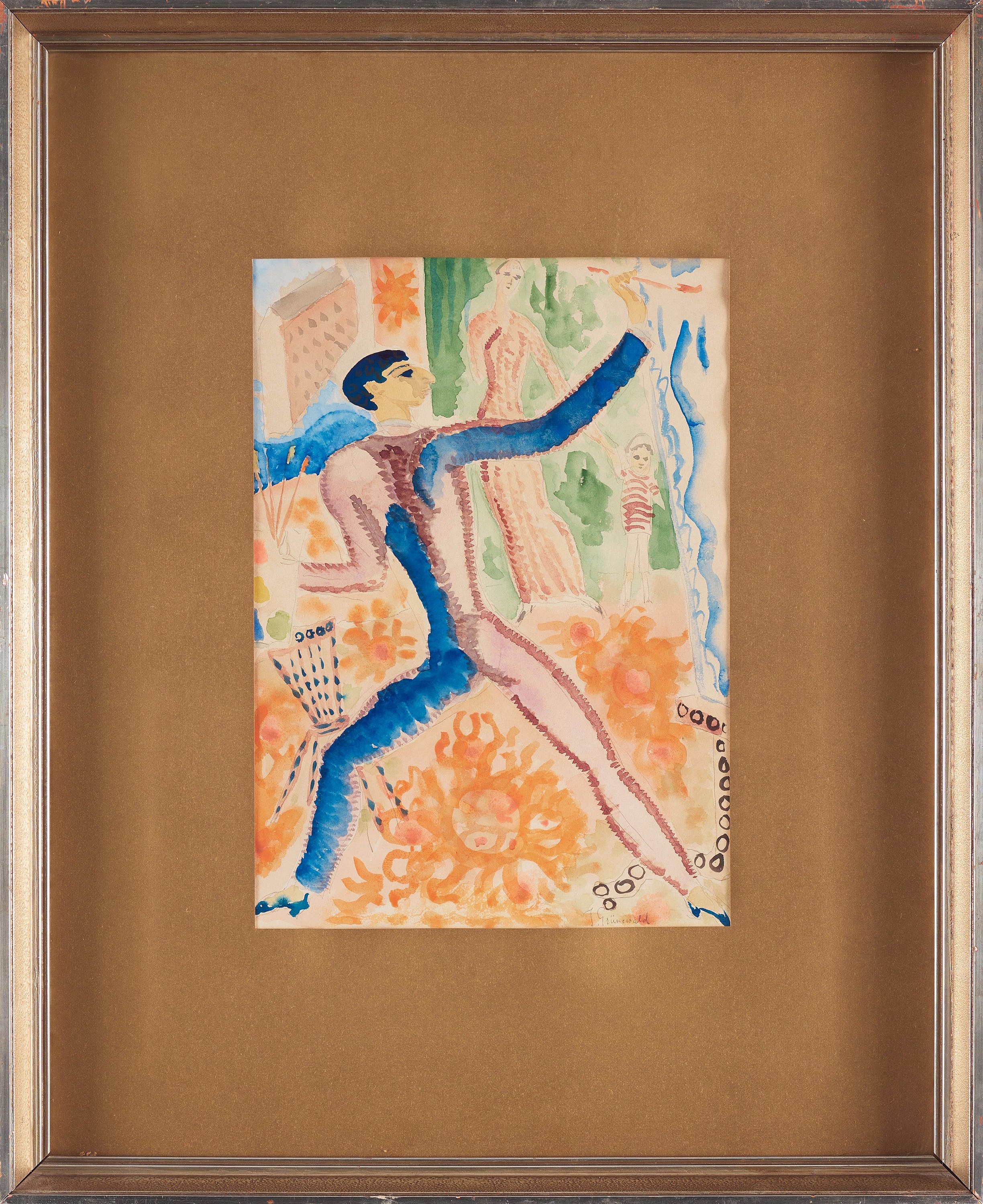 Isaac Grünewald, Self portrait before the easel. - Bukowskis