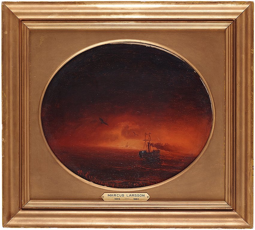 Marcus Larsson, Ship in sunset. - Bukowskis