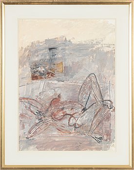 Louis Cane, mixed media on paper, signed and dated 16 Mai 1987. - Bukowskis