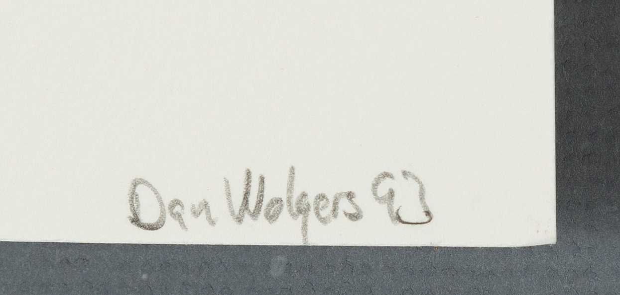 Dan Wolgers, signed and dated 1993. Mixed media on paper in acrylic ...