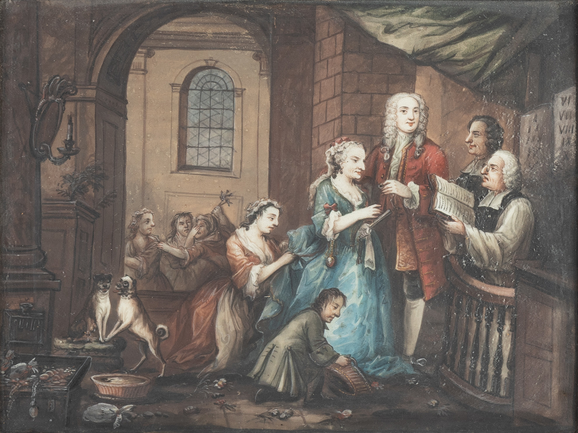 William Hogarth, after, 2, gouache. - Bukowskis