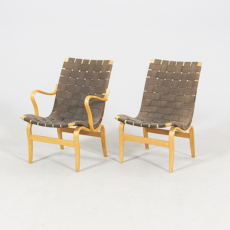 Bruno Mathsson, stol samt karmstol "Eva", Firma Karl Mathsson, Värnamo ...