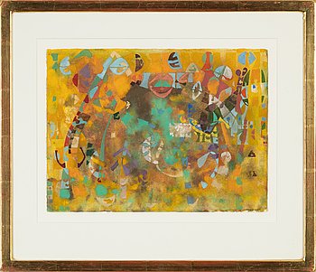 Joe Downing, blandteknik på papper, signerad. - Bukowskis