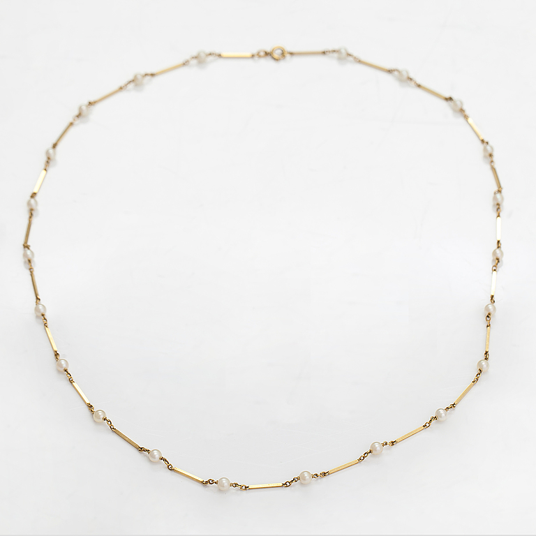 Halsband, 14K guld och odlade pärlor. - Bukowskis