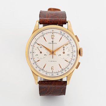 Cronel, wristwatch, chronograph, 37,5 mm. - Bukowskis