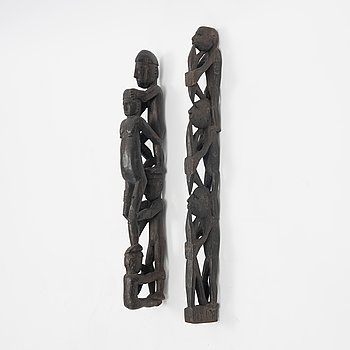 Two Asmat wood carvings, Indonesia, Jakarta, 20th Century. - Bukowskis