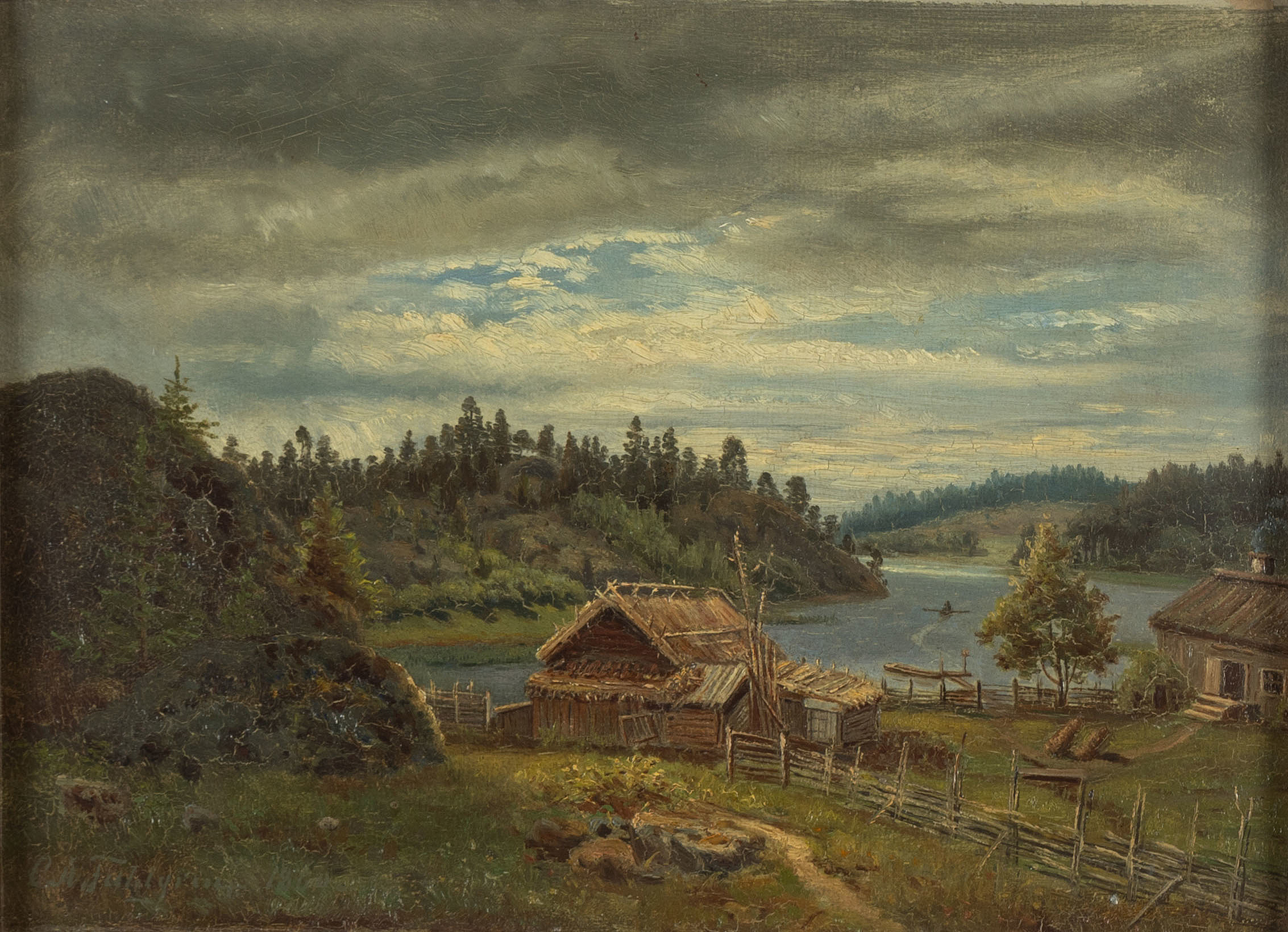 Carl August Fahlgren, olja på papp-pannå, signerad. - Bukowskis