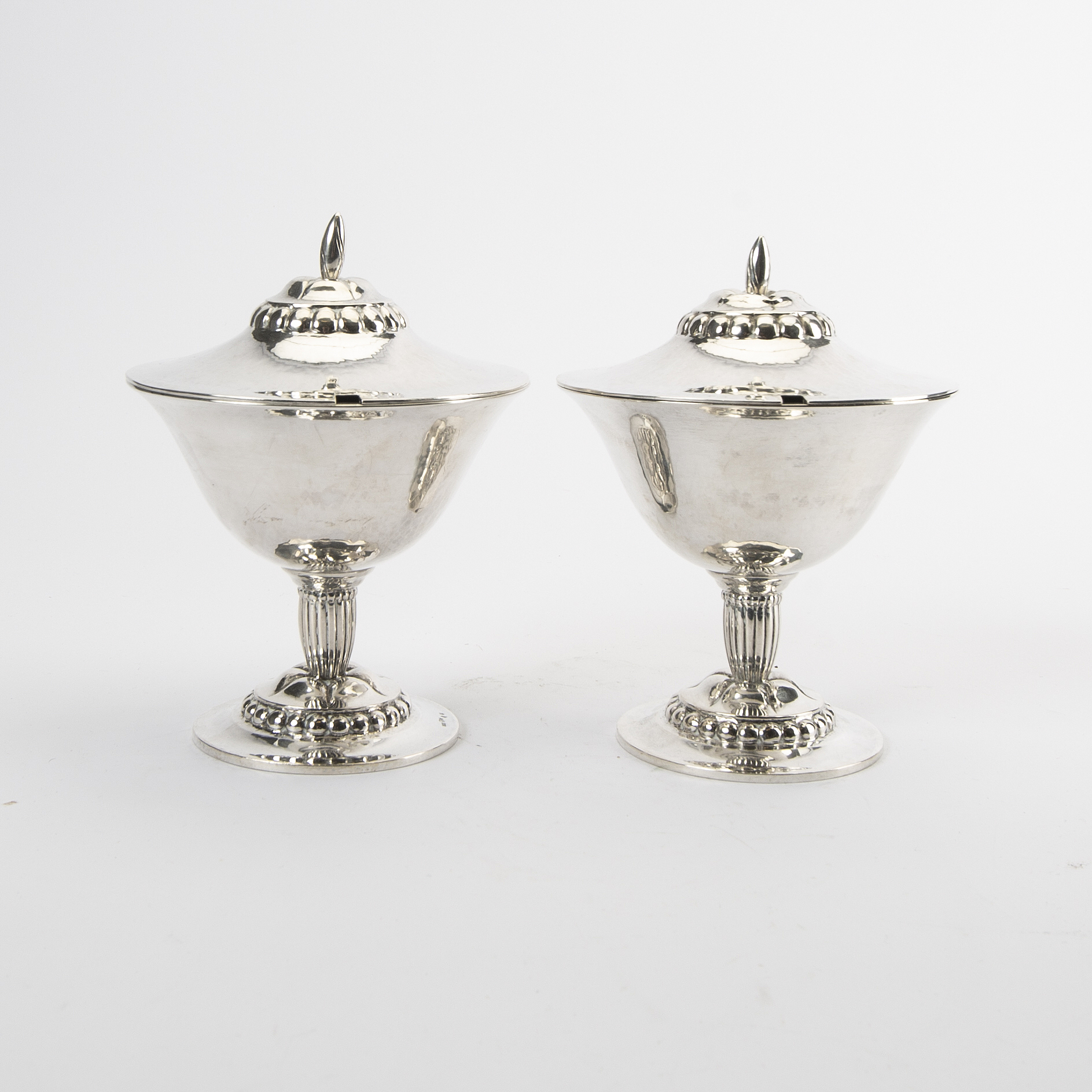 A 20th century pair of sivler suger bowls mark of CF Carlman Stockholm ...