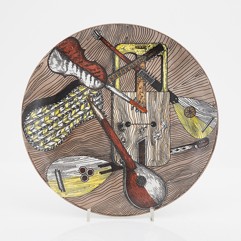 Piero Fornasetti, six plates, 'Instrumenti Musicali', Fornasetti, Italy ...