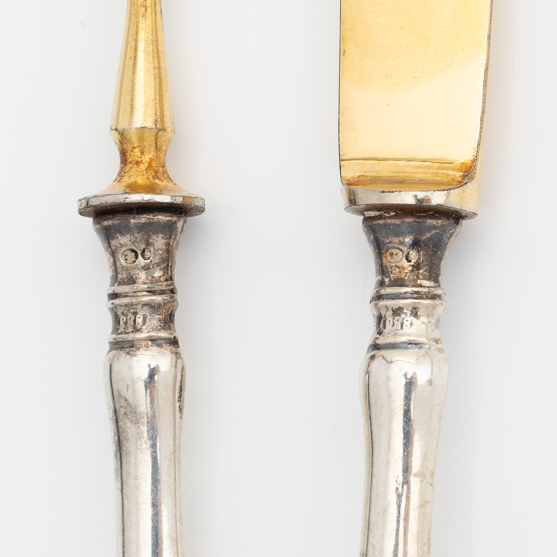 A set of Parcel-Gilt Silver Dessert Cutlery, early 20th century ...