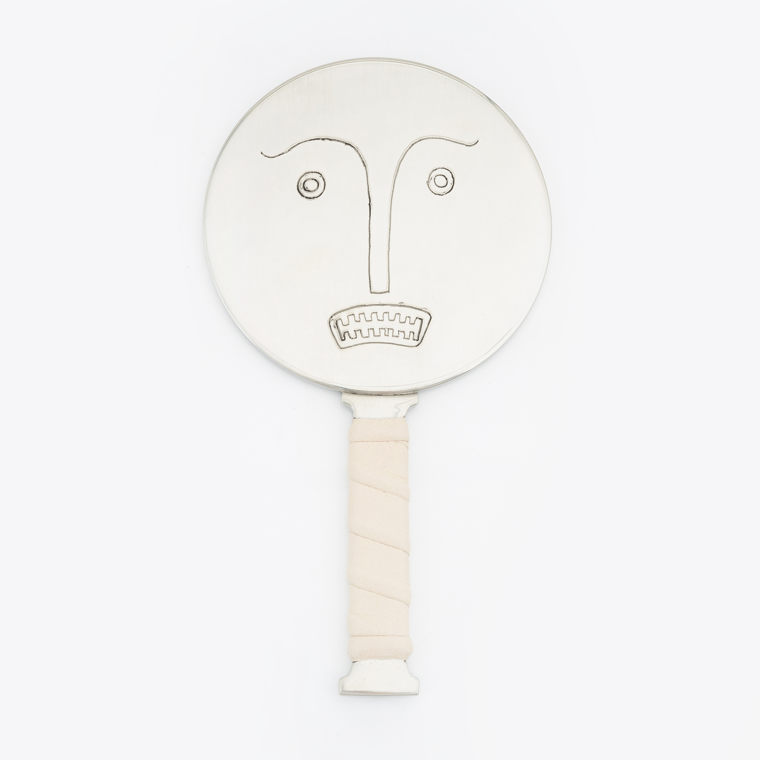 Eric Ericsson, a pewter and leather hand mirror 'Självbild Nr 5', 2012 ...