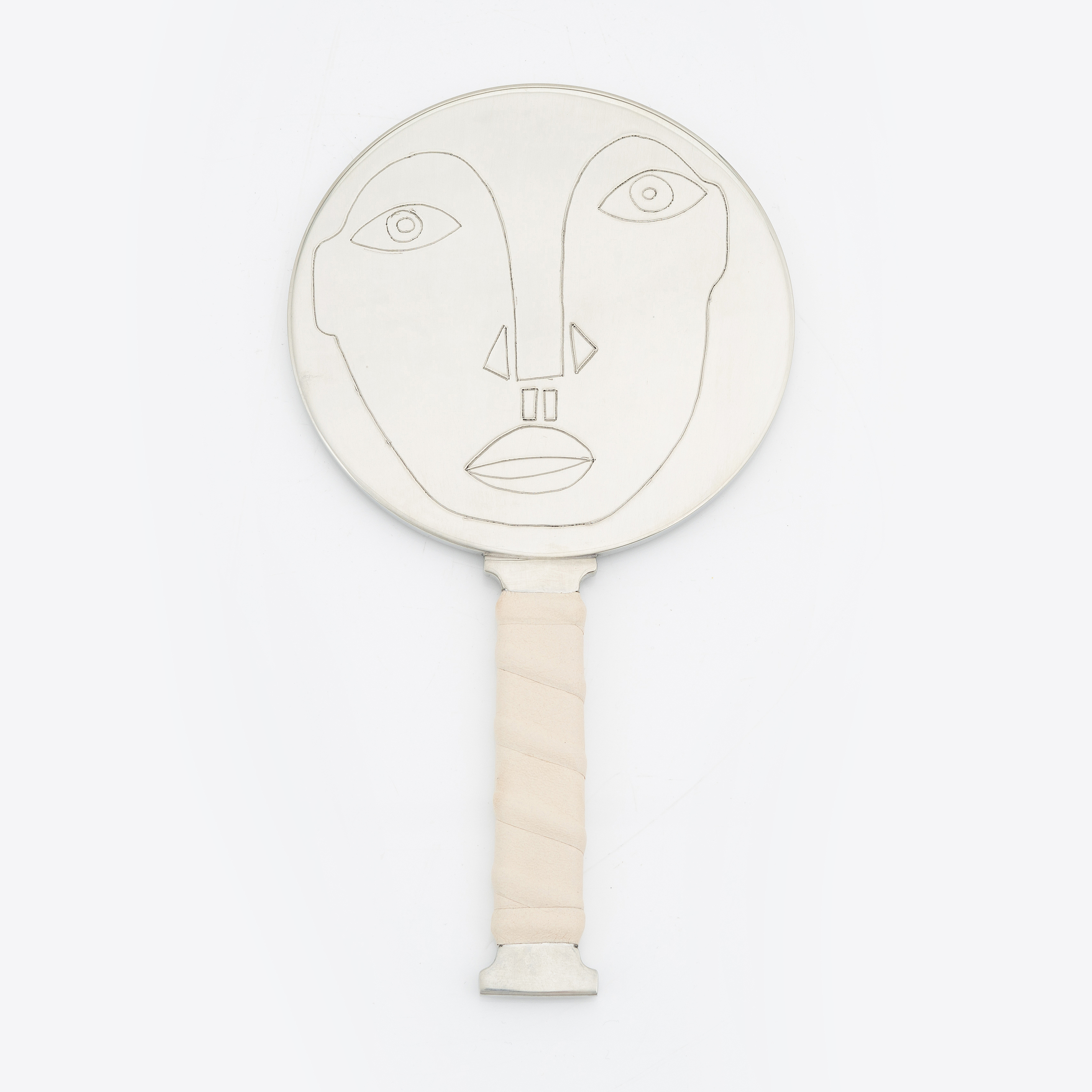 Eric Ericsson, a pewter and leather hand mirror 'Självbild Nr 3', 2012 ...