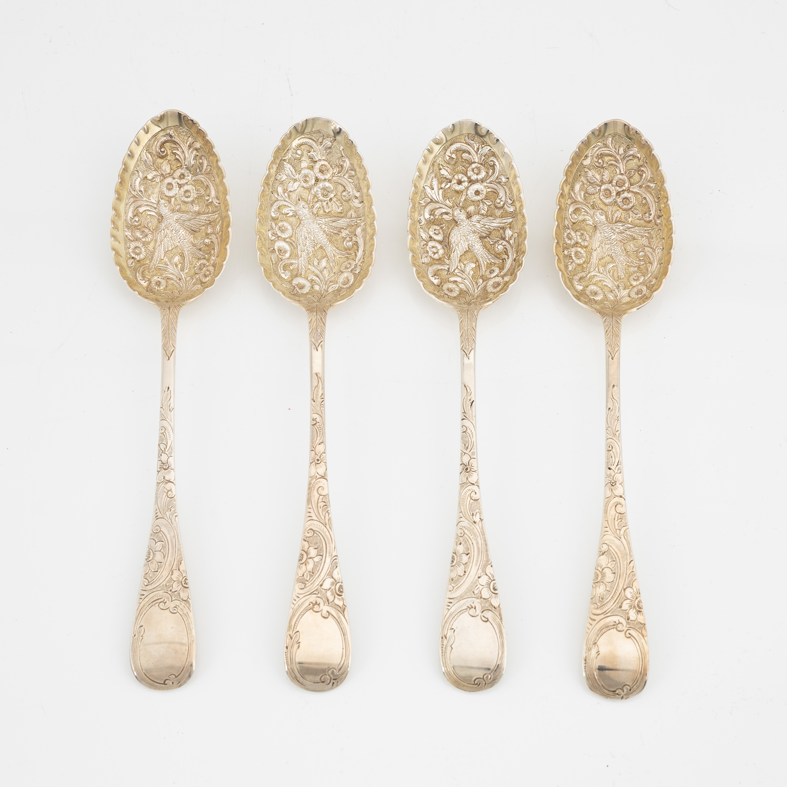 William Rawlings Sobey, serveringsskedar, 4 st, silver, Exeter 1844 ...