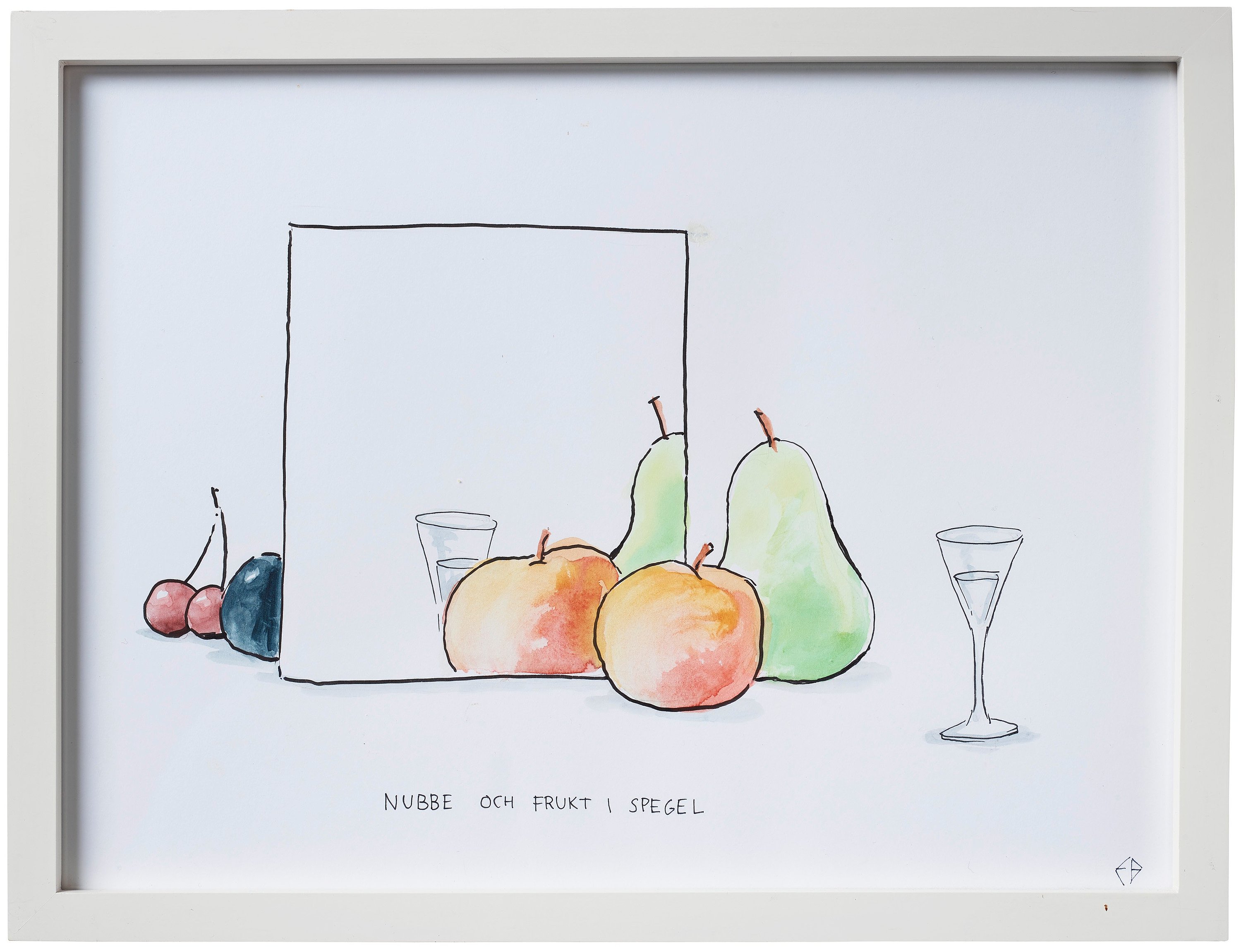 Ernst Billgren, "Nubbe och frukt i spegel". - Bukowskis