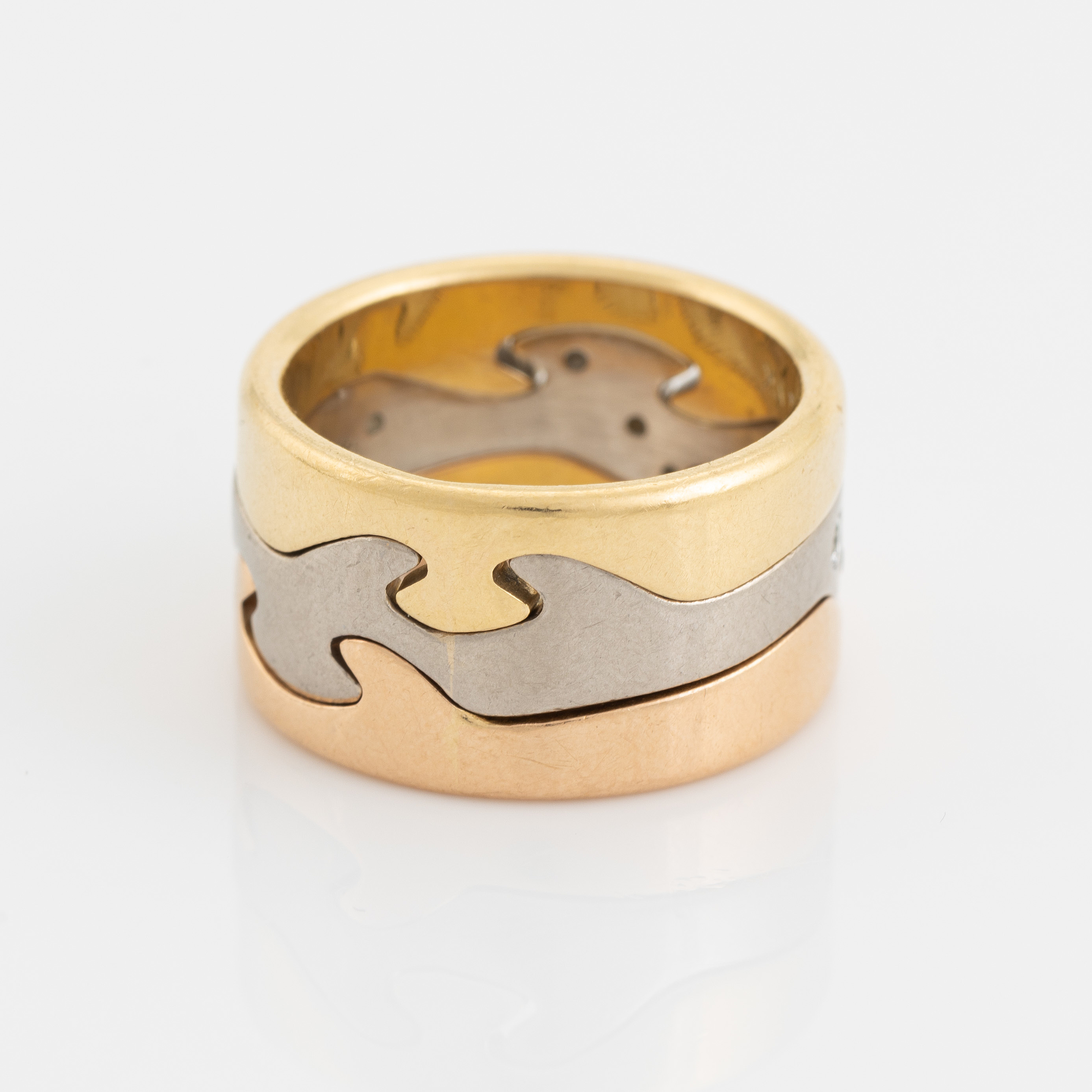 Georg Jensen, ringar 3 st, "Fusion" 18K guld i tre färger med ...
