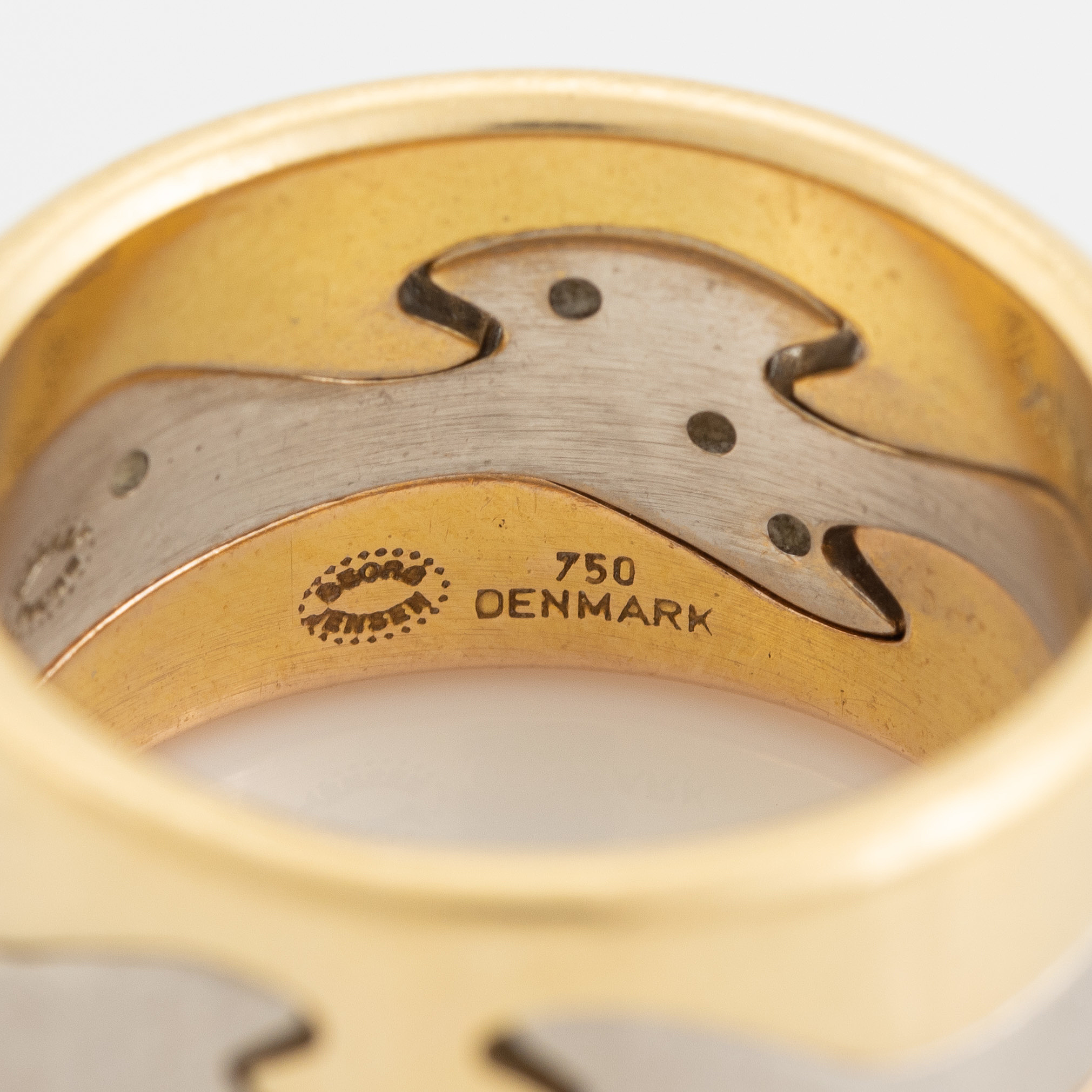 Georg Jensen, ringar 3 st, "Fusion" 18K guld i tre färger med ...