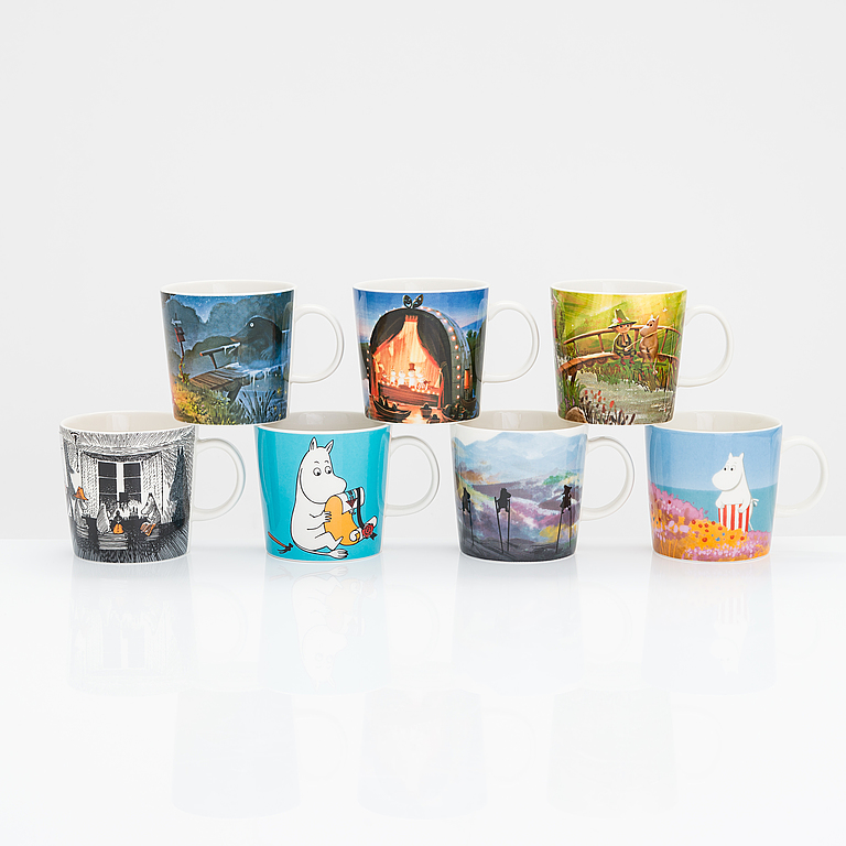 Muminmuggar, 7 st, porslin, Moomin Characters, Arabia. - Bukowskis