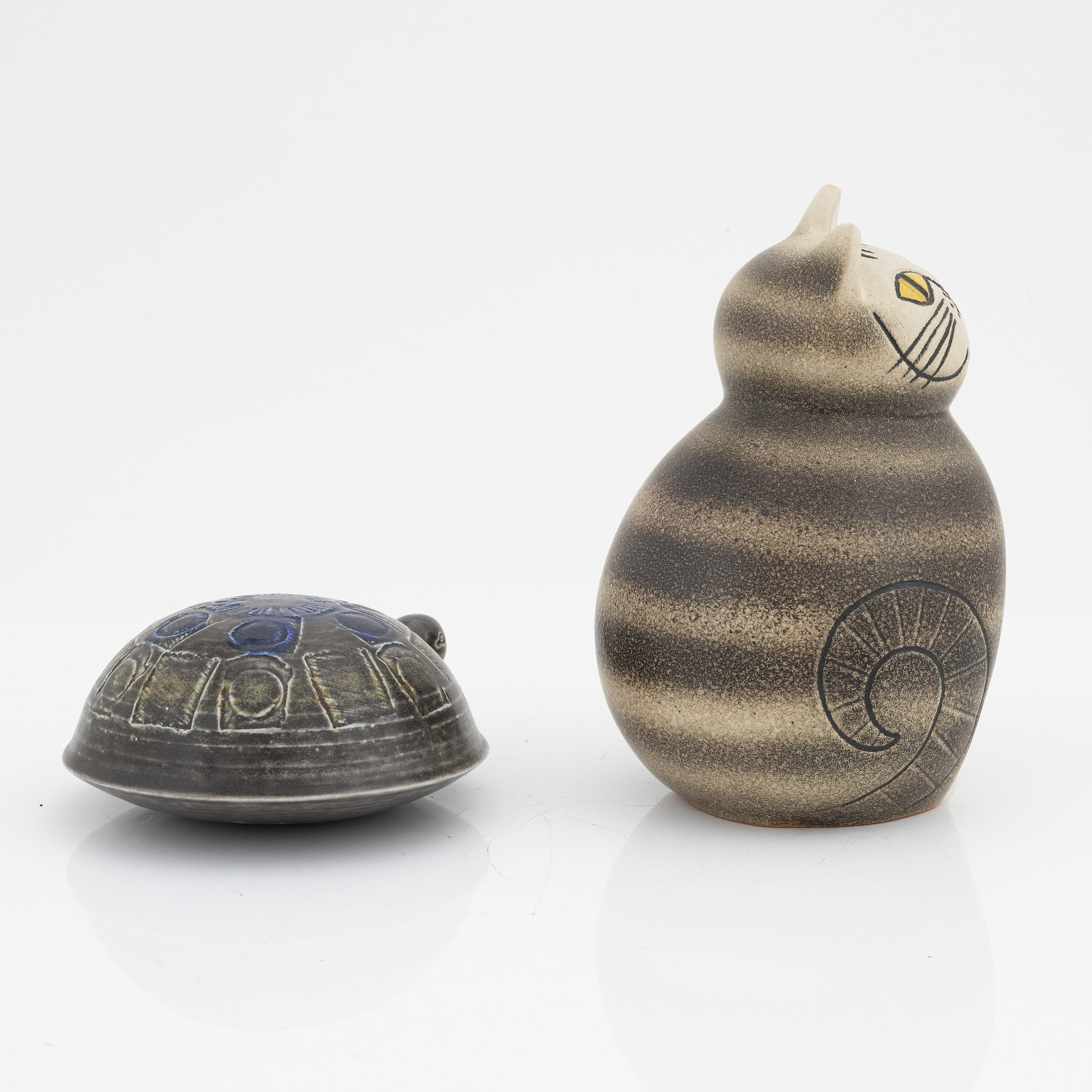 Lisa Larson, two stoneware figurines, K-studion Gustavsberg and Gustavsberg Studio, Sweden ...