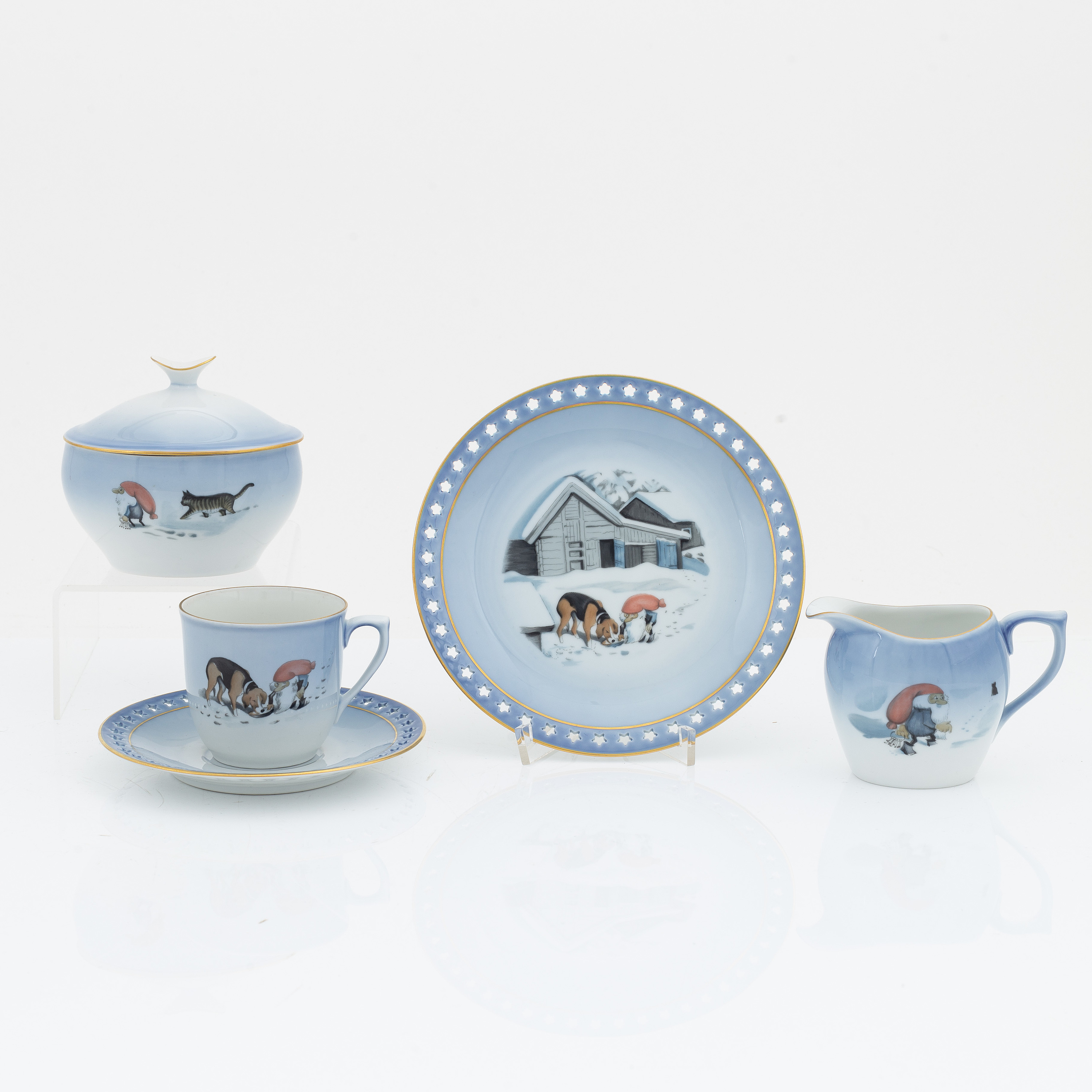 Bing & Grøndahl och Royal Copenhagen, julservis, 19 delar, porslin ...