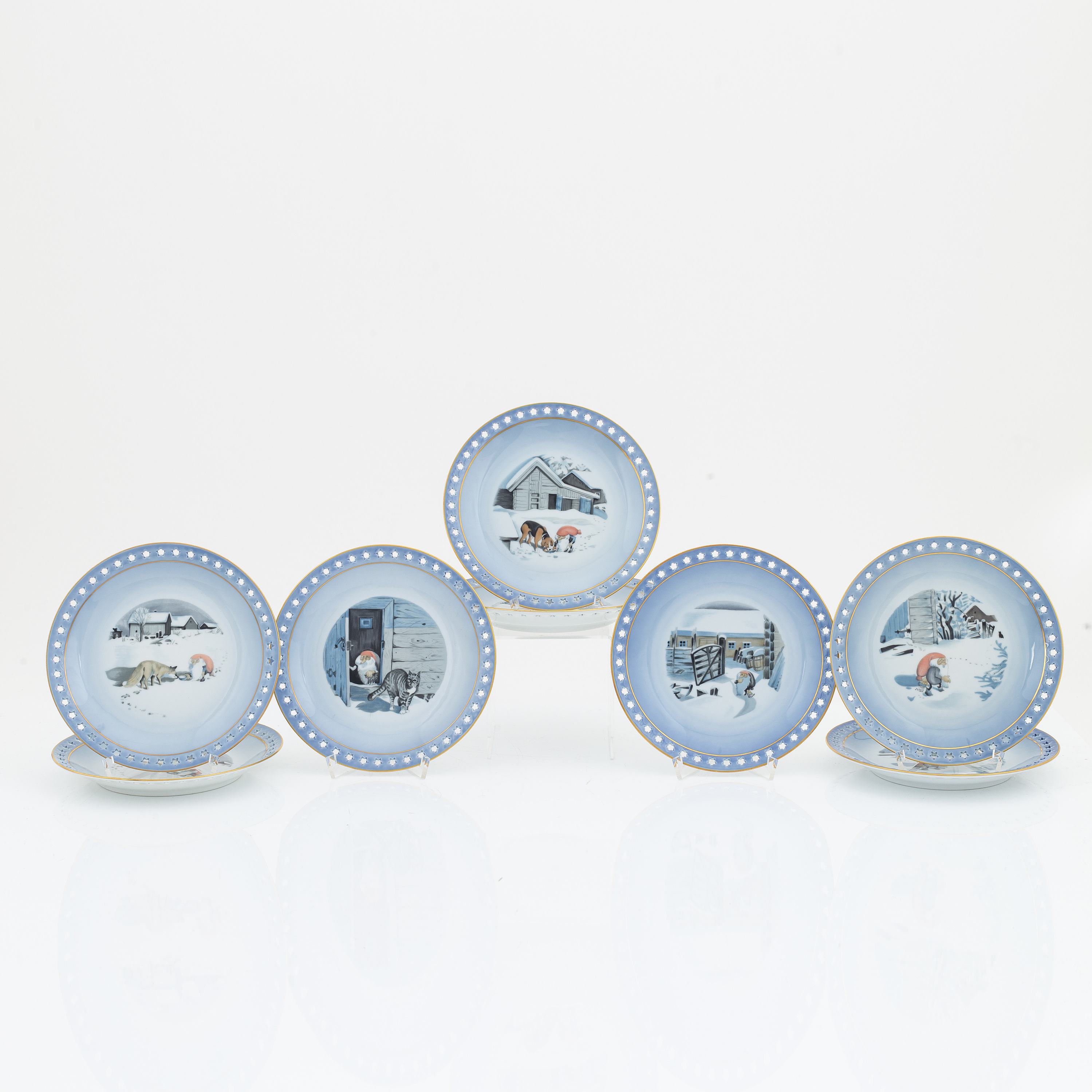 Bing & Grøndahl och Royal Copenhagen, julservis, 19 delar, porslin ...