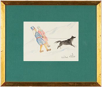 Lars Pirak, watercolour, signed. - Bukowskis