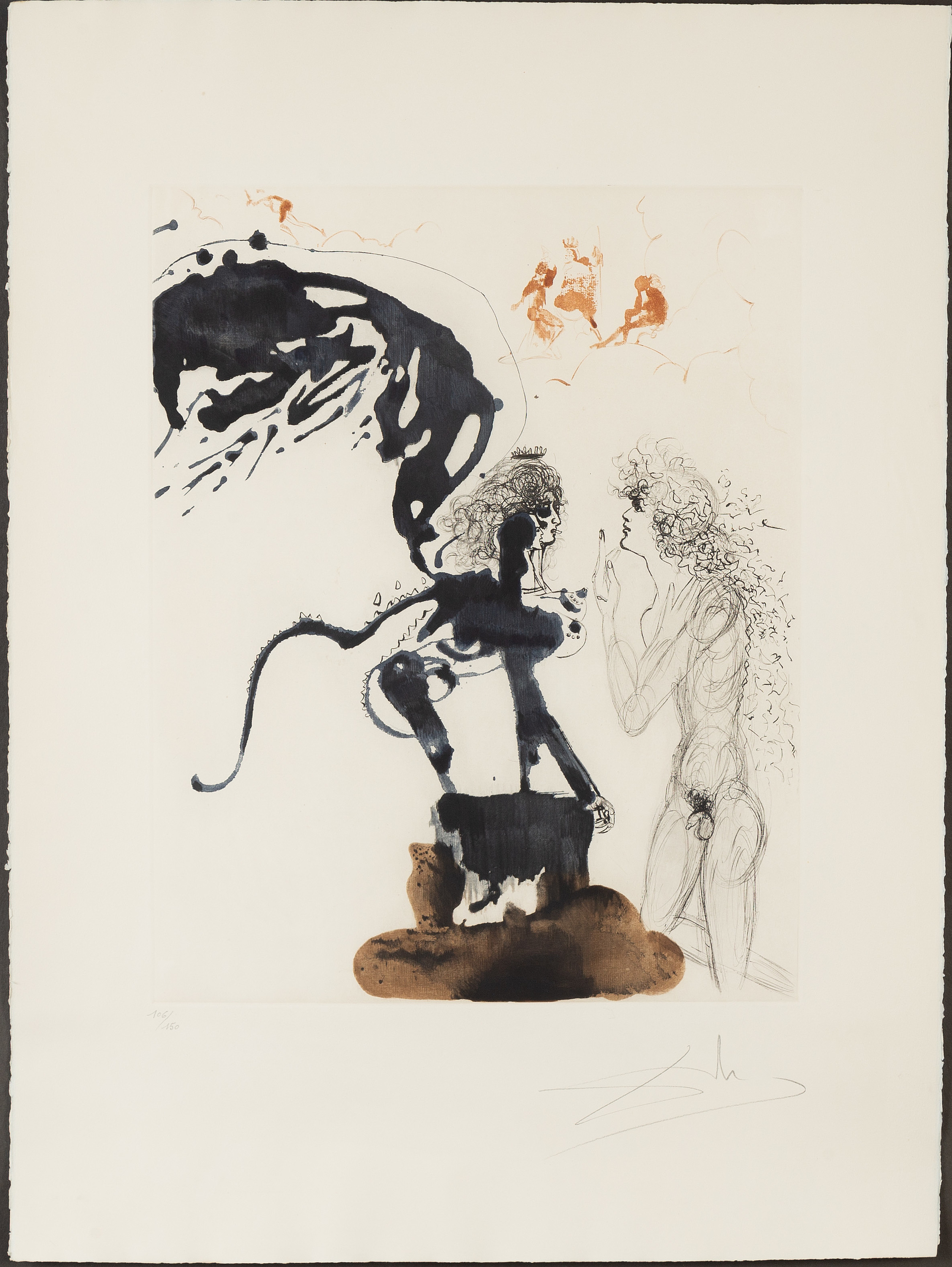 Salvador Dalí, etching and heliogravure, 1964, signed 106/150. - Bukowskis