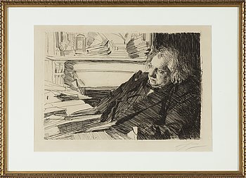 Anders Zorn, etsning, 1892, signerad med blyerts. - Bukowskis