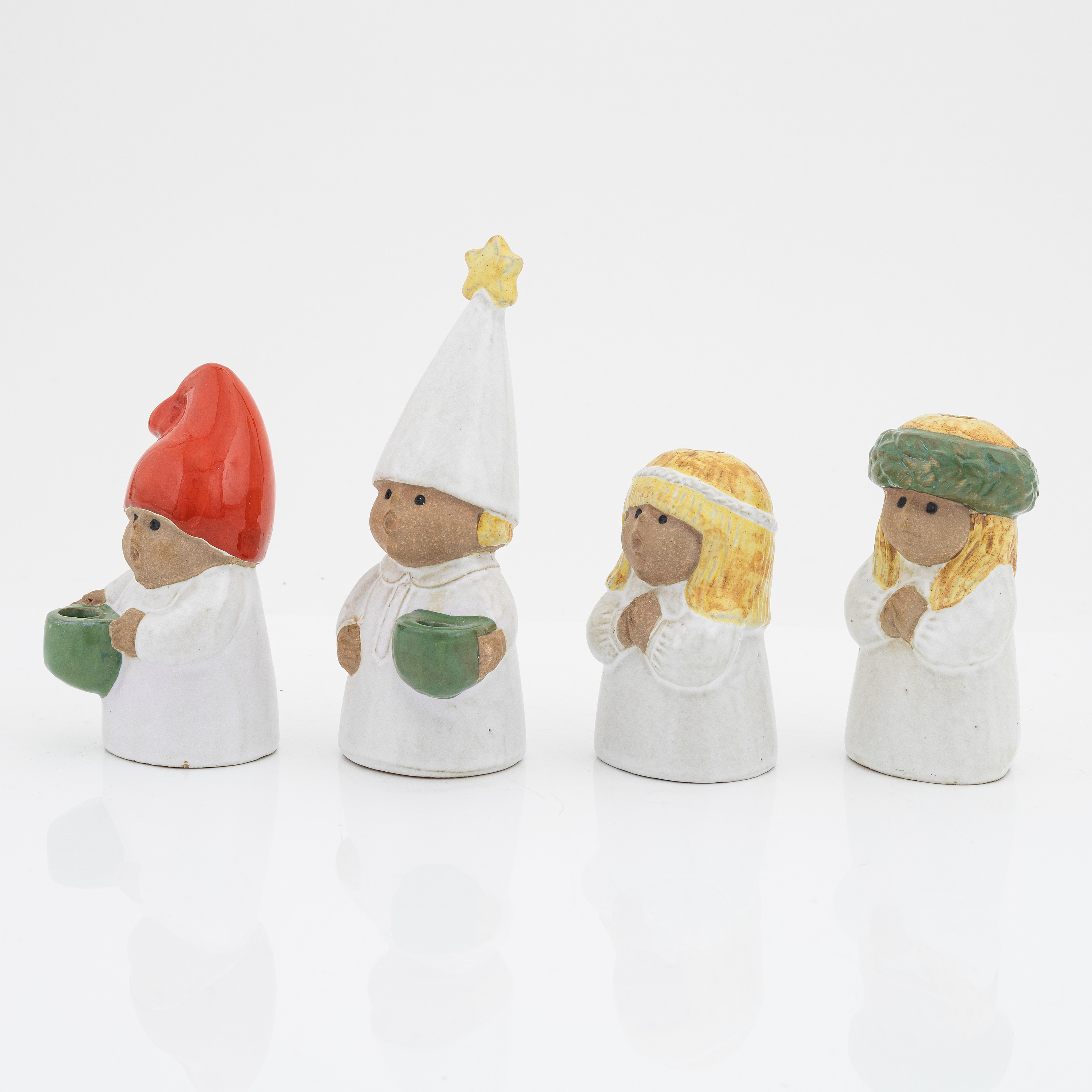 Lisa Larson, ljusstakar, 4st, stengods, Gustavsberg. - Bukowskis