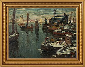 Hans Hartig, oil on panel, signed. - Bukowskis