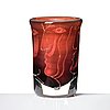 Ingeborg Lundin, a burgundy ariel glass vase 'Ansikten' (Faces ...